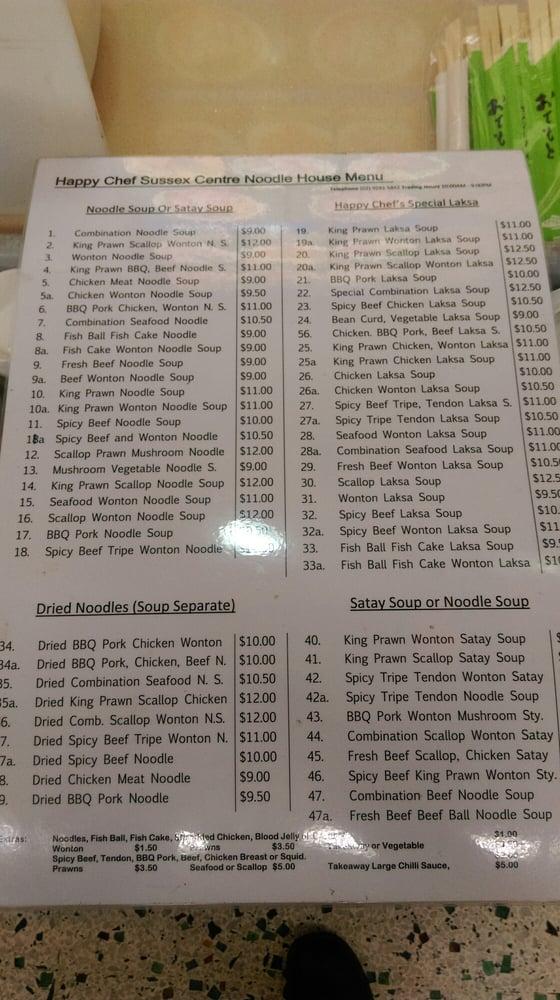 Menu at Happy Chef restaurant, Sydney, Shop F3 401 Sussex St