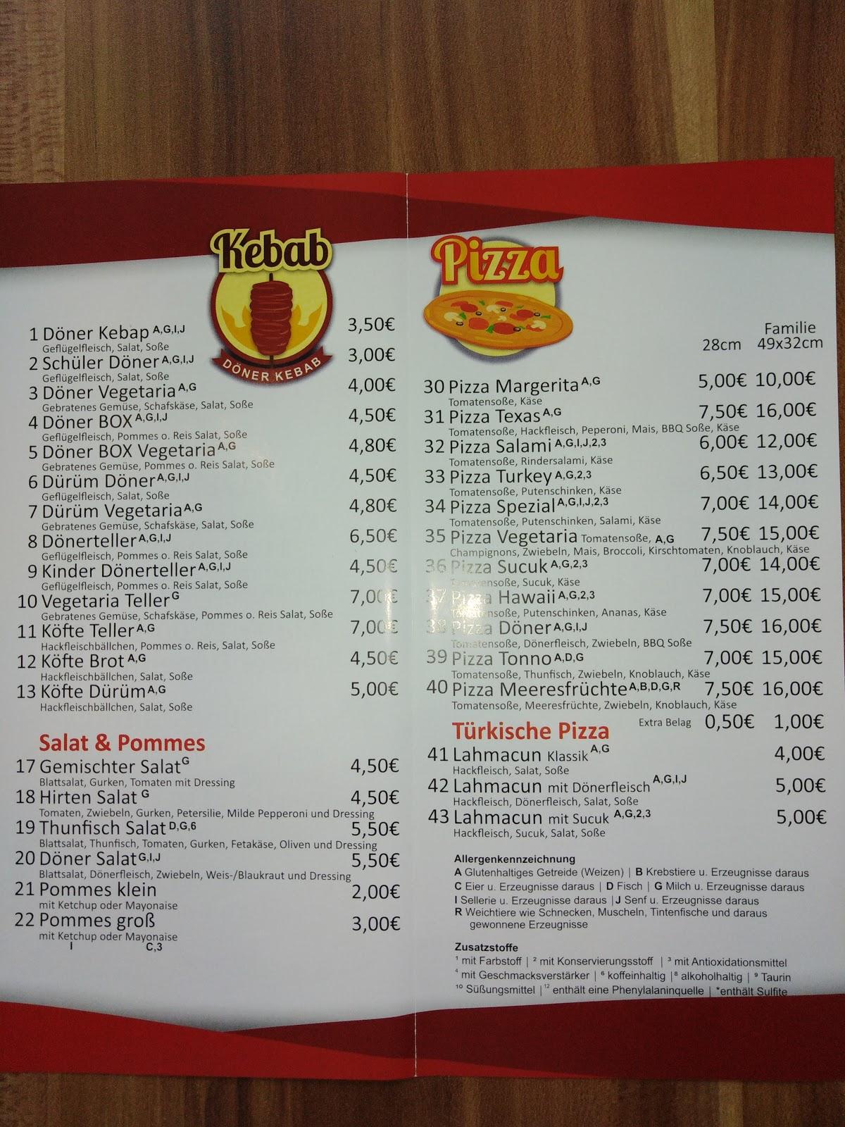 Menu at Kebap Haus Samira restaurant, Feucht