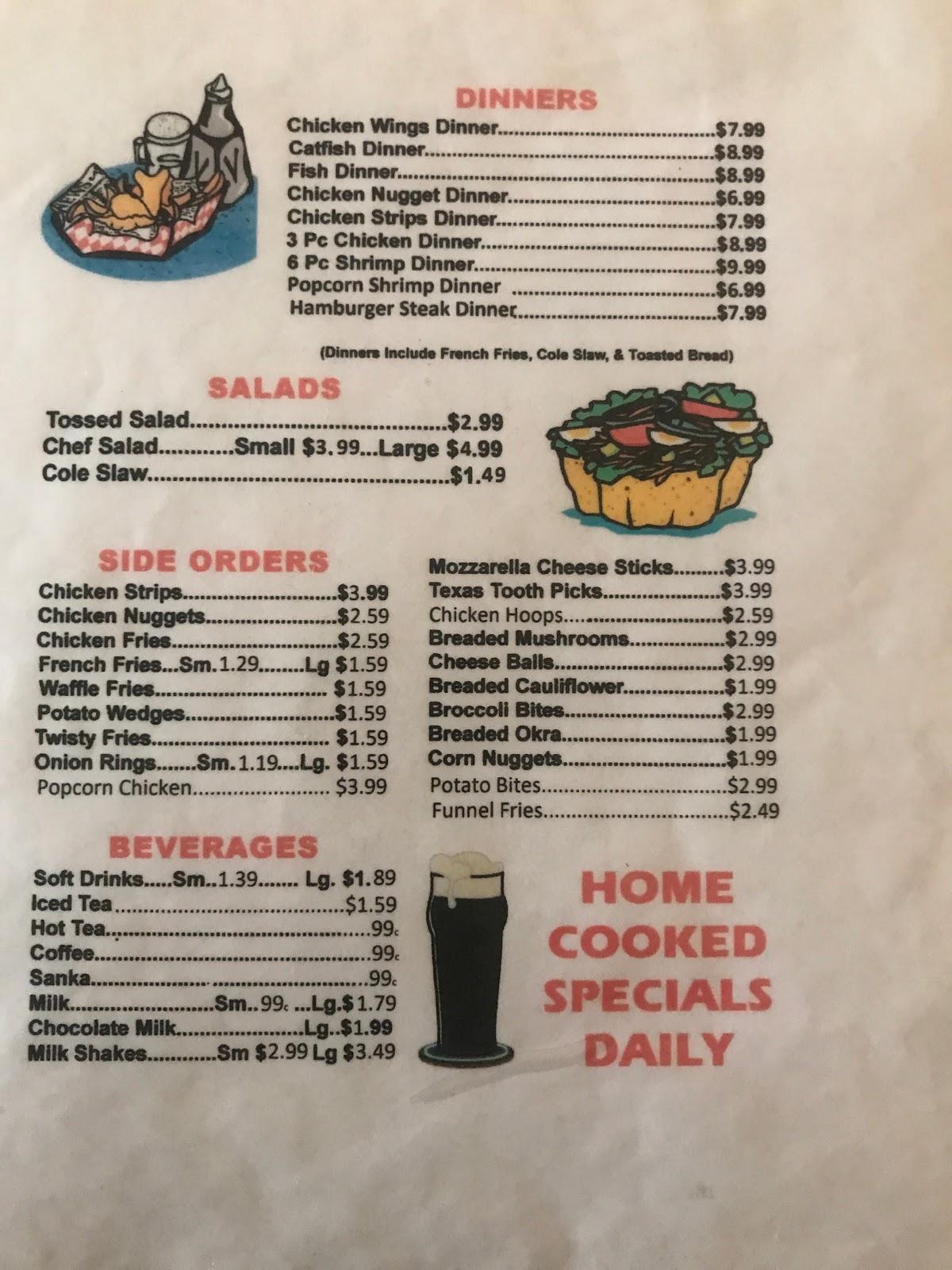 Menu at Lora's Family Restaurant, Nettie