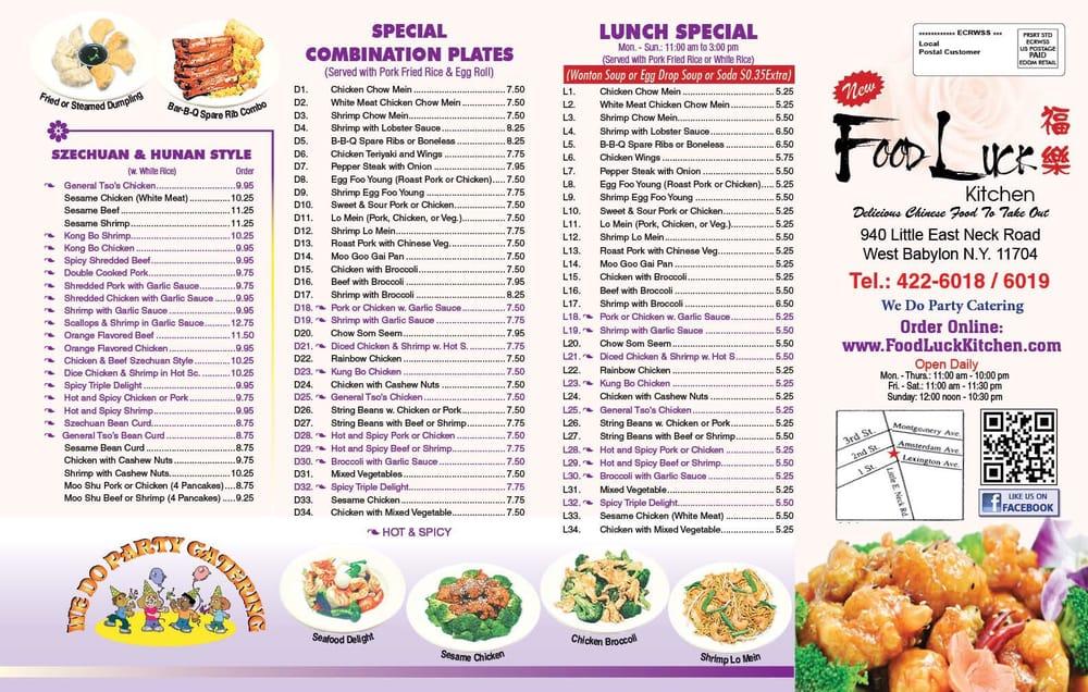 Menu at Food Luck Kitchen restaurant, West Babylon