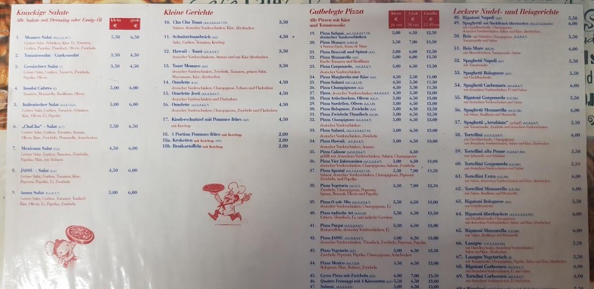 Menu at Monaco Pizzeria Service, Höchstadt