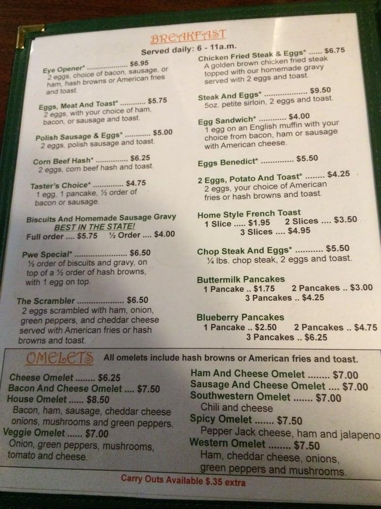 Menu at The Cabin Bar And Grill, Coloma