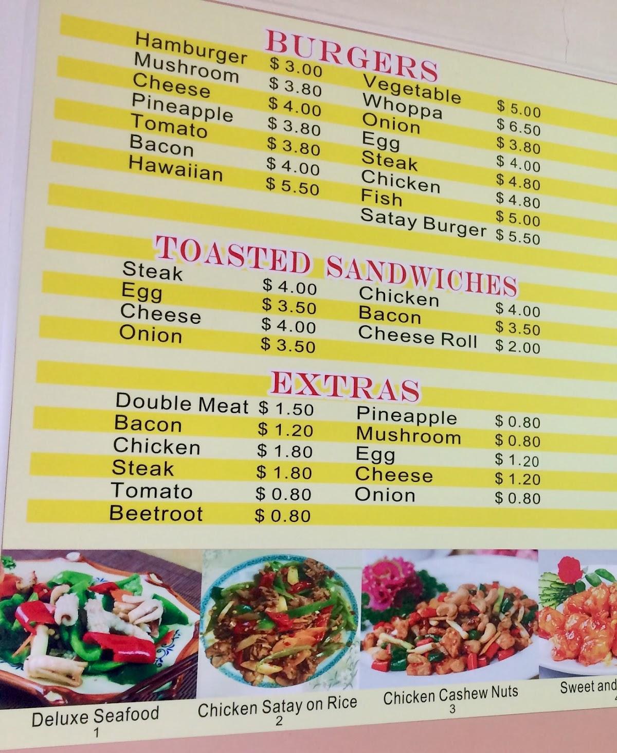 Menu at lee's Burger Bar & Chinese Takeaway, Mosgiel