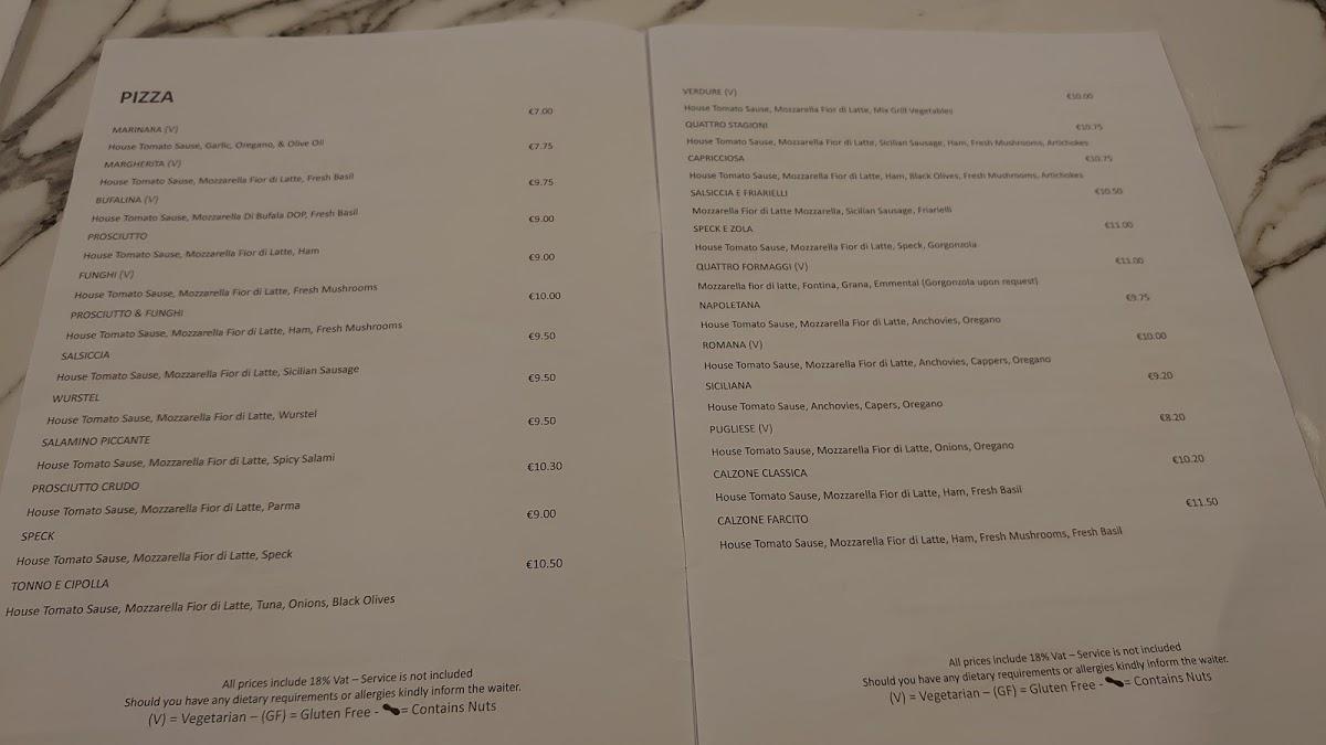 Menu at Capricci Cafe, Naxxar