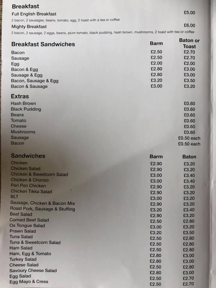 Menu at Delichix cafe, Preston