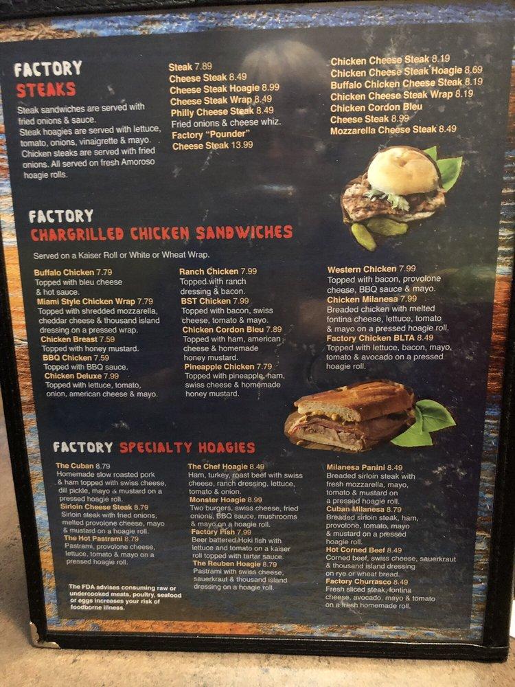 Menu at The Sandwich Factory Sports Lounge pub & bar, Neffsville ...