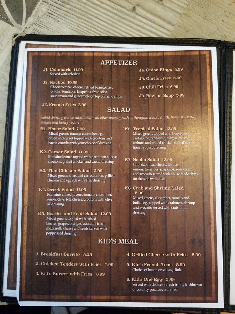 Menu at 833 Brick Cafe, Livermore