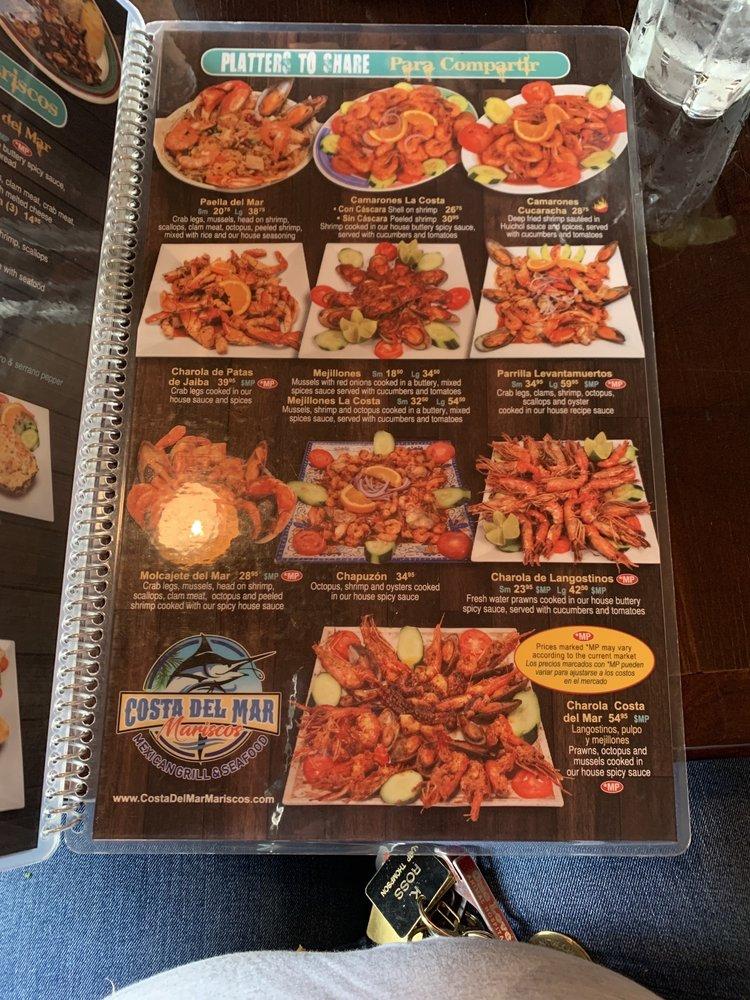 Menu at Costa Del Mar Mexican Grill & Seafood pub & bar, Davenport, N ...