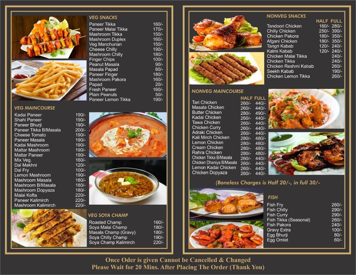 Menu at Mohan Murge Wala, Dera Bassi