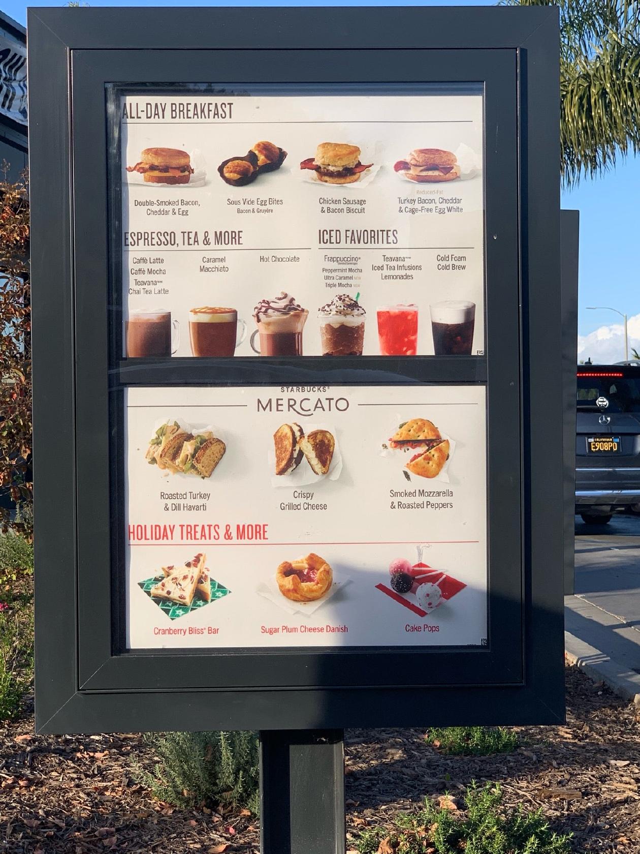 Carta del restaurante Starbucks, Inglewood, 4000 W Century Blvd