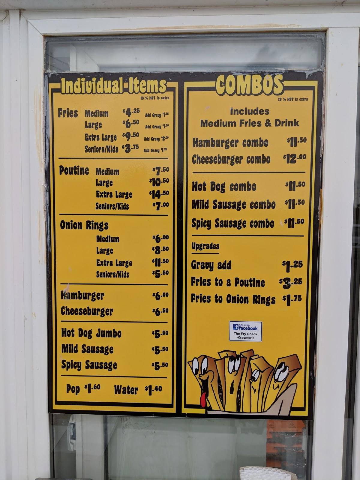 Menu at The Fry Shack - Fergus BBQ, Fergus