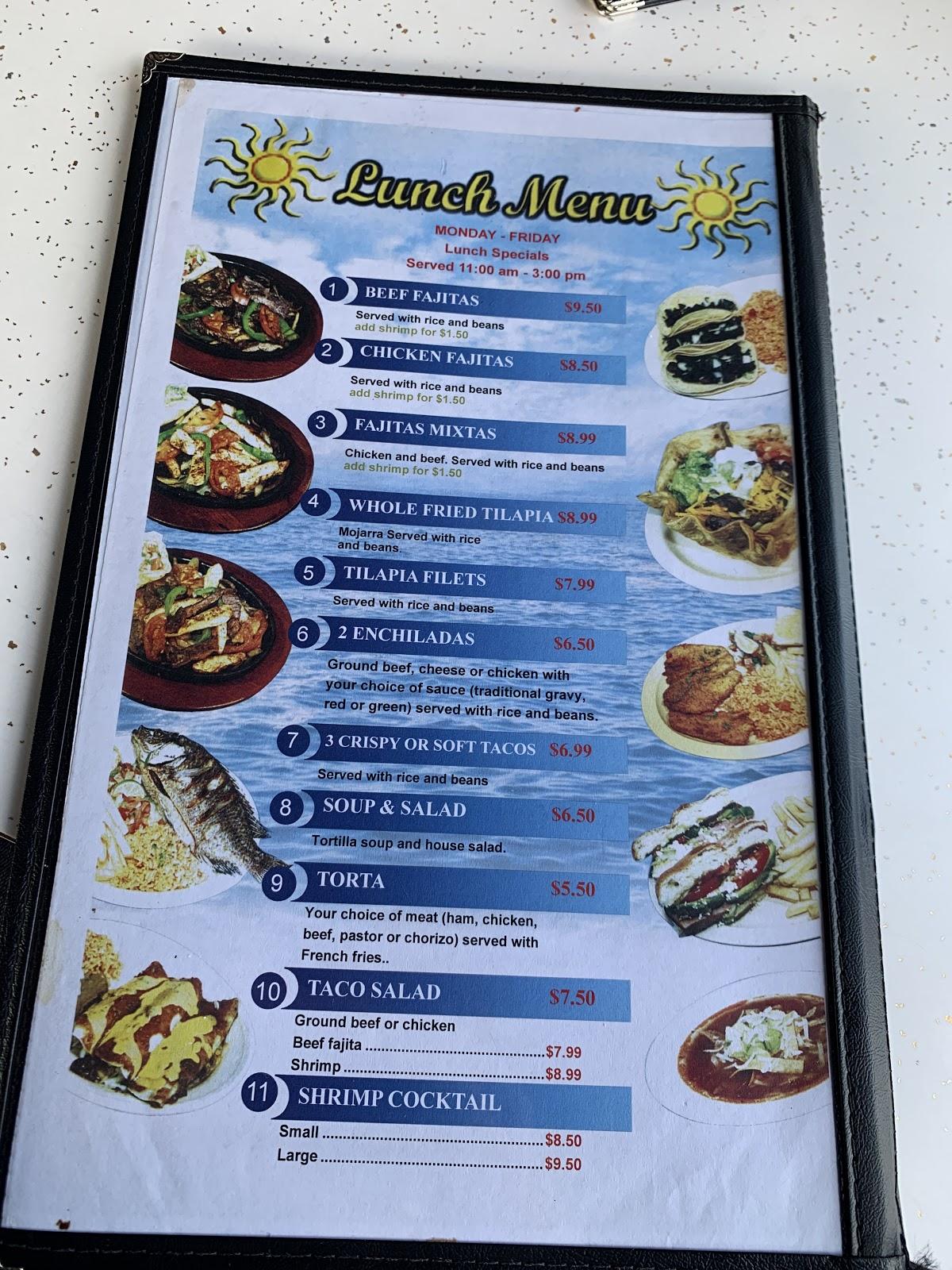Menu at Alfonso's Mexican Restaurant, Conroe
