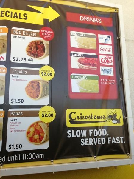 Menu at Crisostomo restaurant, El Paso, Lee Trevino Dr
