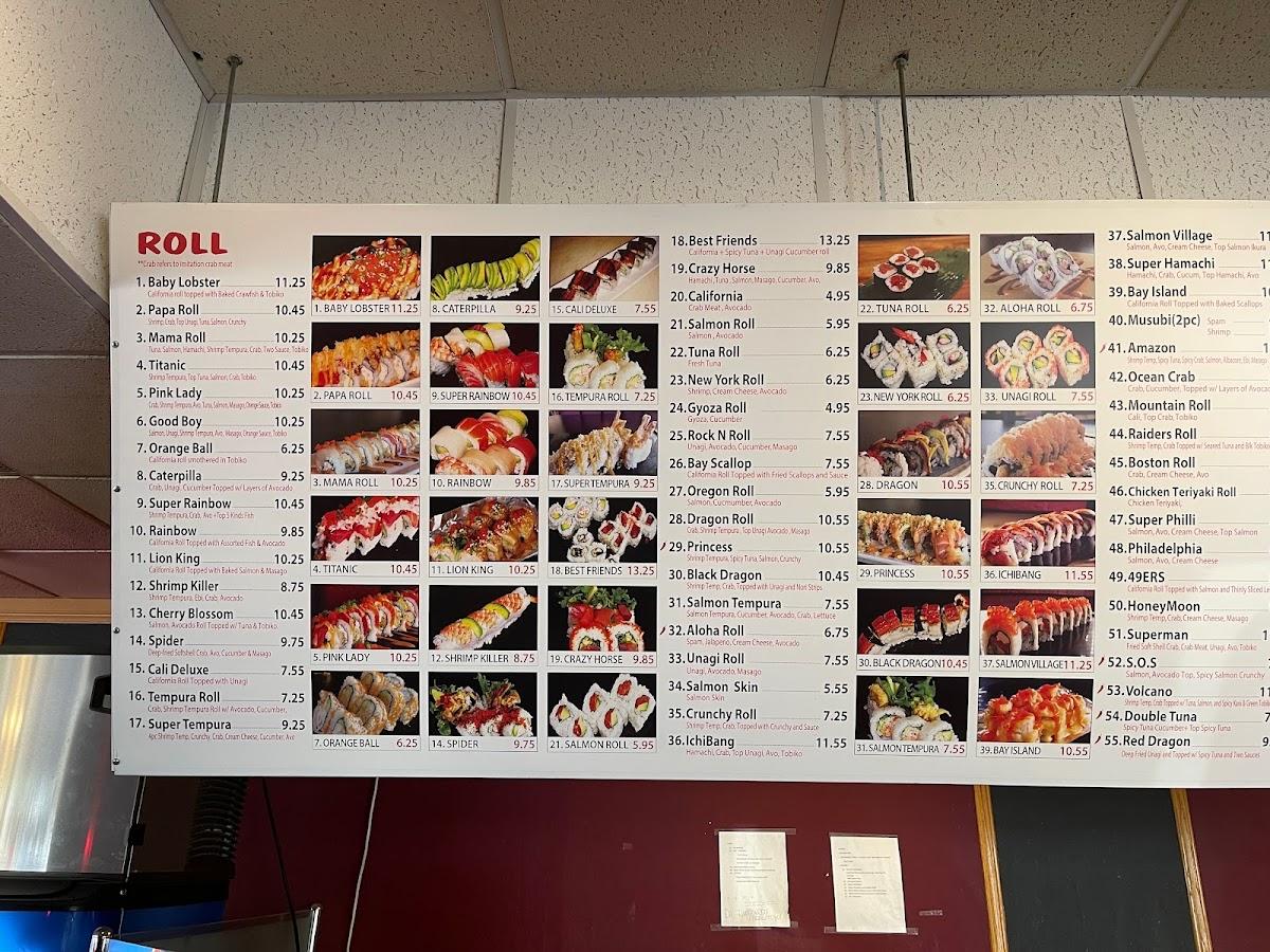 Menu at Fat Fish Sushi restaurant, Pleasanton