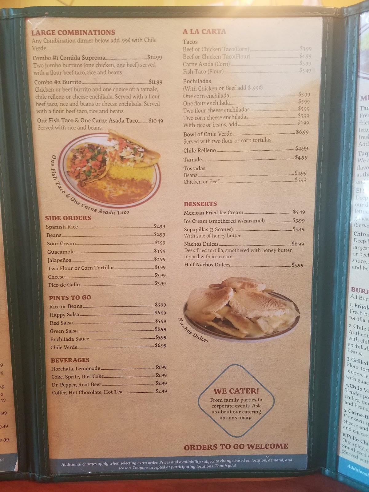 Menu at Javier's Authentic Mexican Food restaurant, Layton, 448 ...