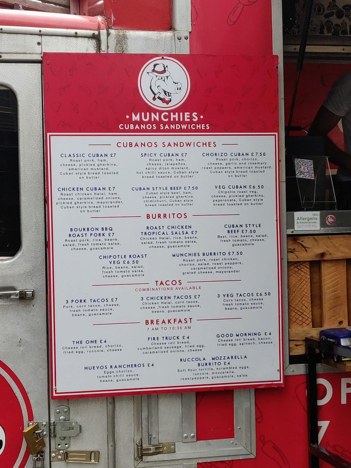 Menu at Street Food Vans restaurant, London
