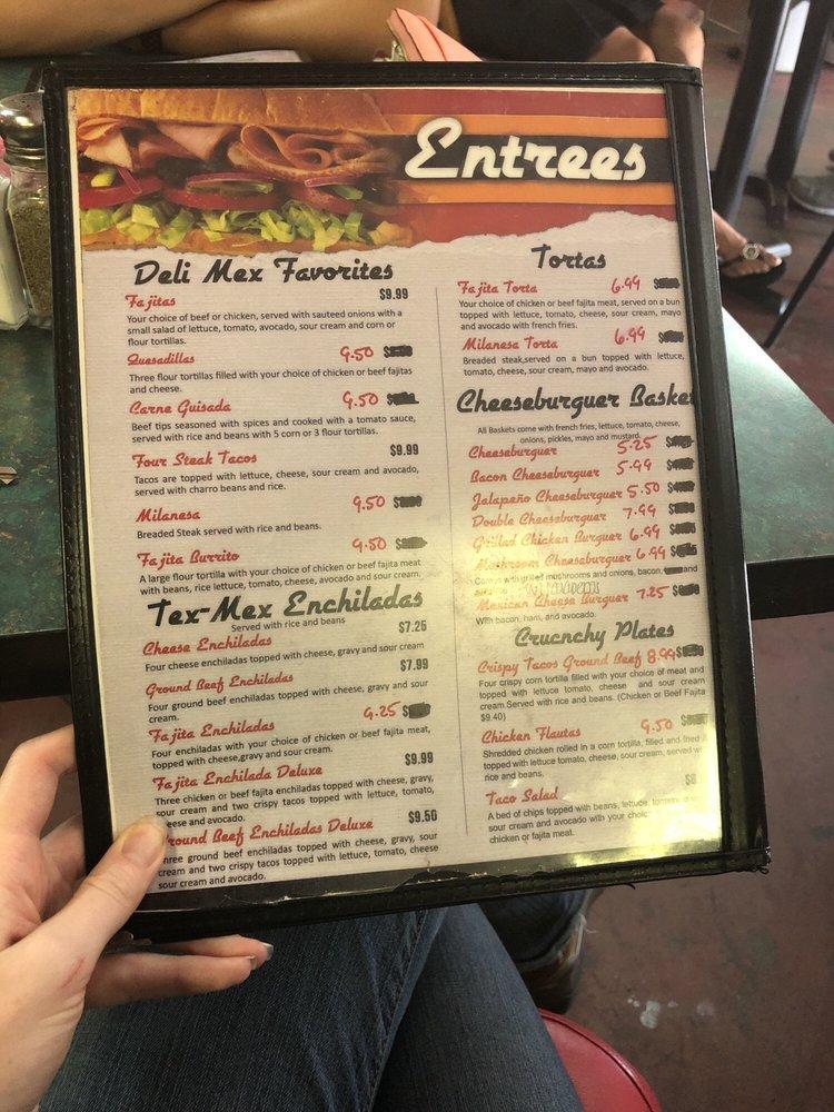 Carta de The Deli House Restaurant, Galena Park