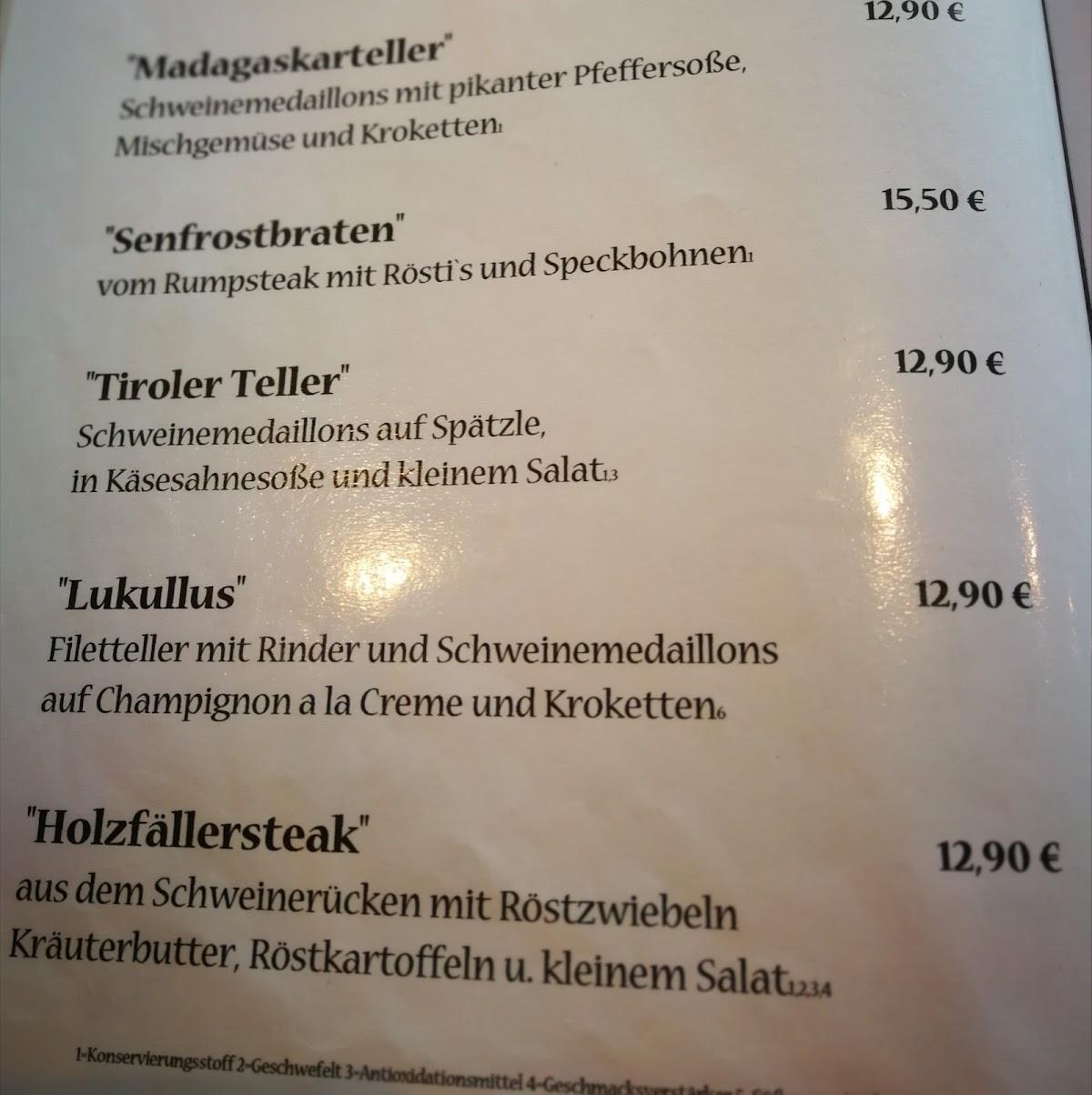 Speisekarte von Bei Moni Im Nordpark Restaurant, Neuss