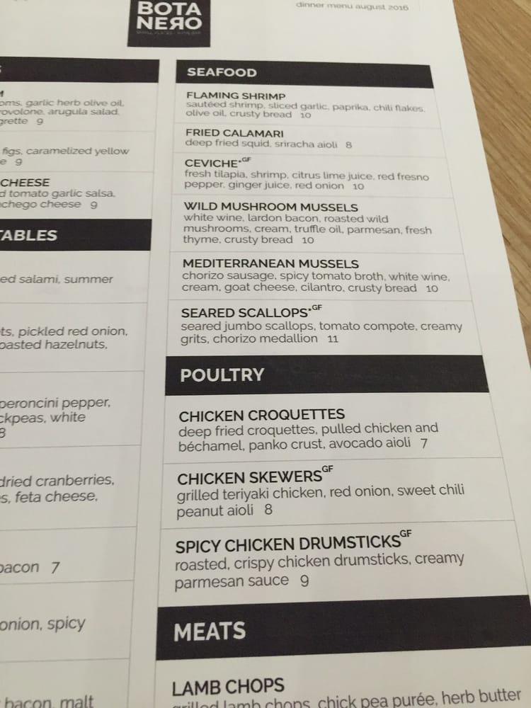Carta de Botanero Restaurant, Rockville