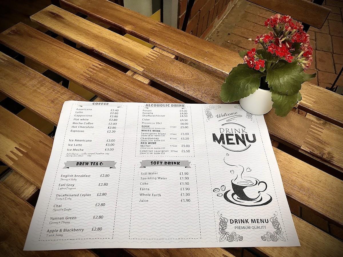 Menu at Cozy Corner restaurant, Sheffield