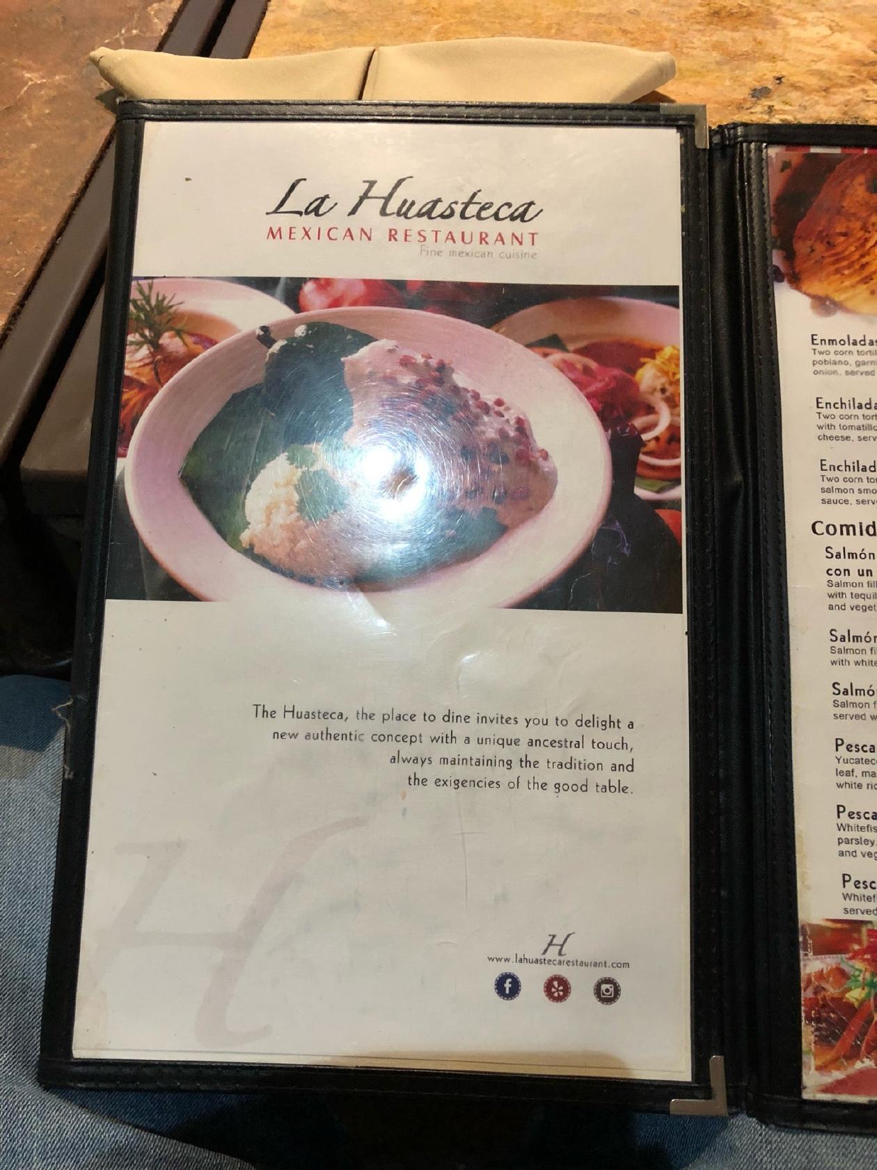 Menu at La Huasteca Restaurant, Lynwood