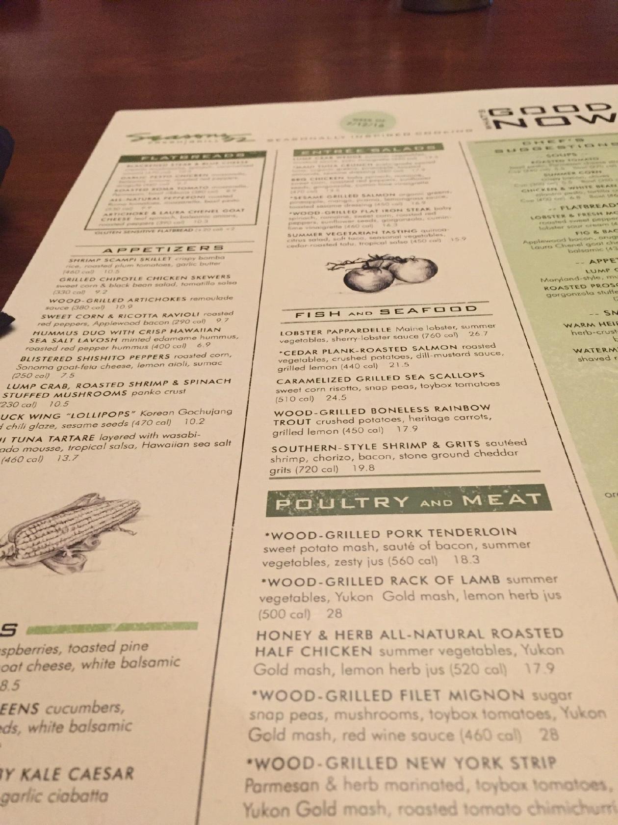 Menu at Seasons 52 pub & bar, Lone Tree