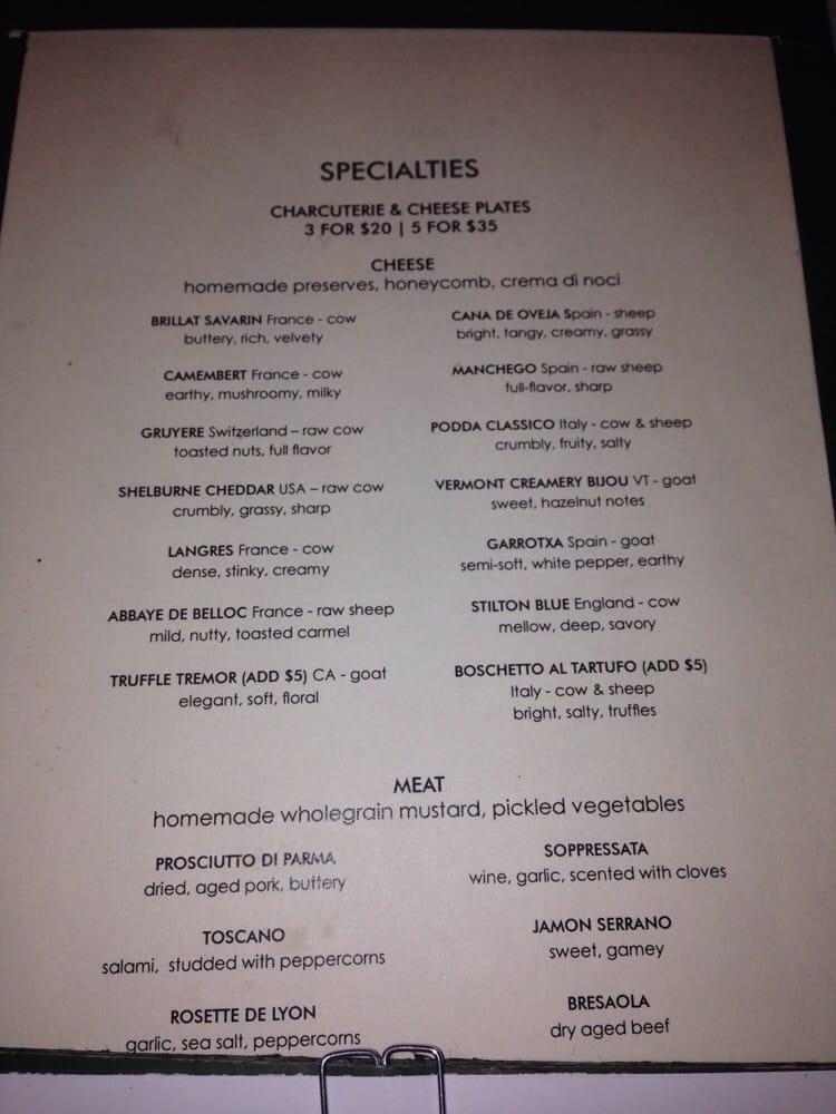 Menu at Wally's Beverly Hills restaurant, Beverly Hills, 447 N Canon Dr