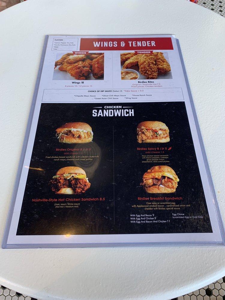 Menu at Birdies restaurant, Norco