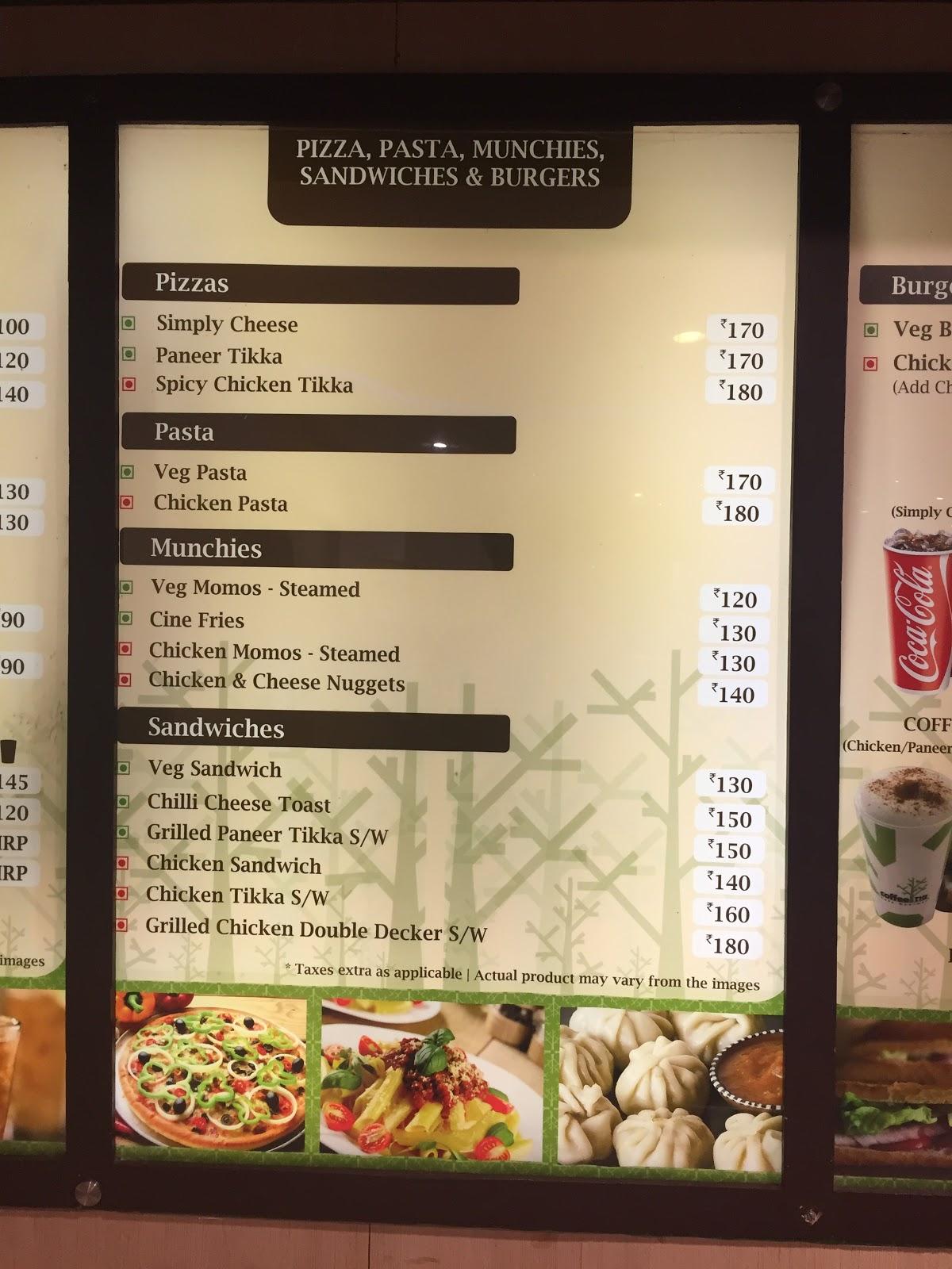 Menu at Coffee Tree, Vijayawada