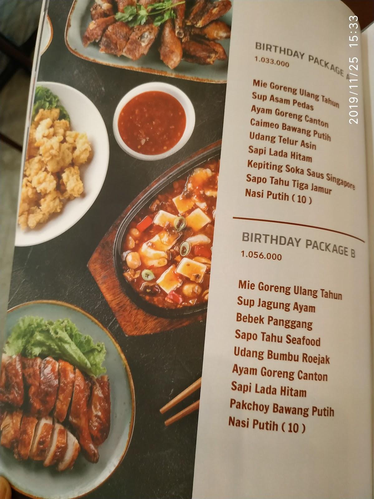 Menu at Tiga Wonton restaurant, Bandung