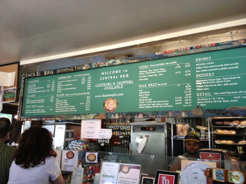 Menu at Central BBQ - Midtown (Food Truck), Memphis, Central Ave