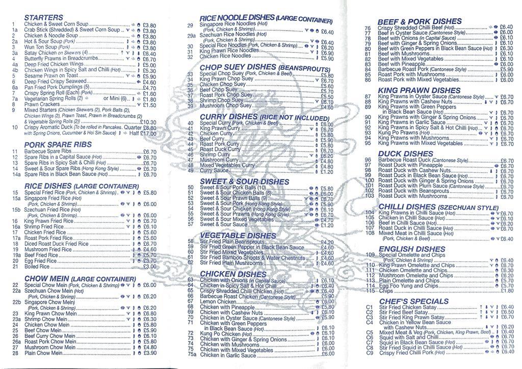 Food Angels Chinese Takeaway, Carshalton - Restaurant menu, prices and ...