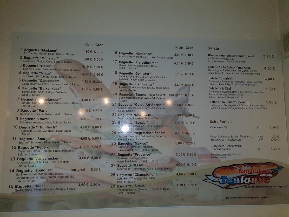 Speisekarte von Restaurant Toulouse, Vollersode