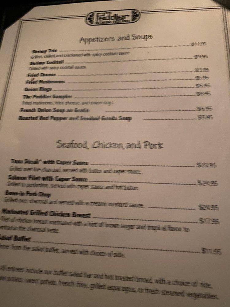 Menu at The Peddler Steak House pub & bar, Raleigh