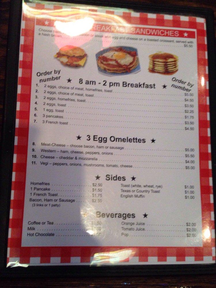 Menu at Buddys Cafe, Youngstown