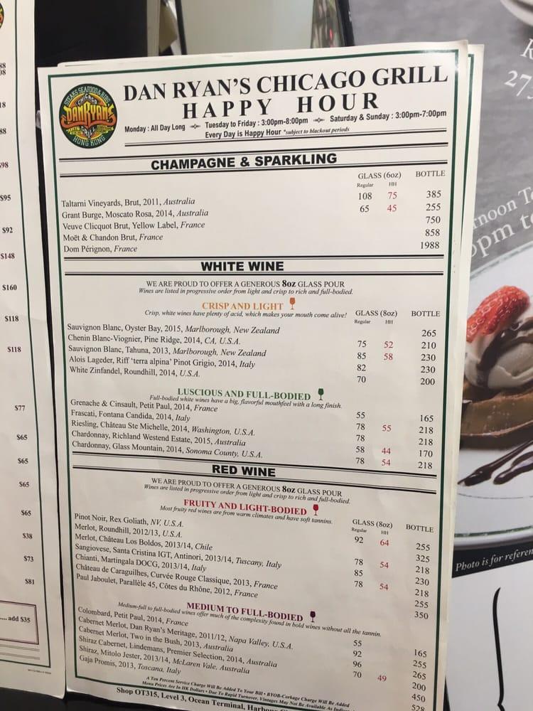 Menu at Dan Ryan's Chicago Grill steakhouse, Hong Kong, Shop OT 315