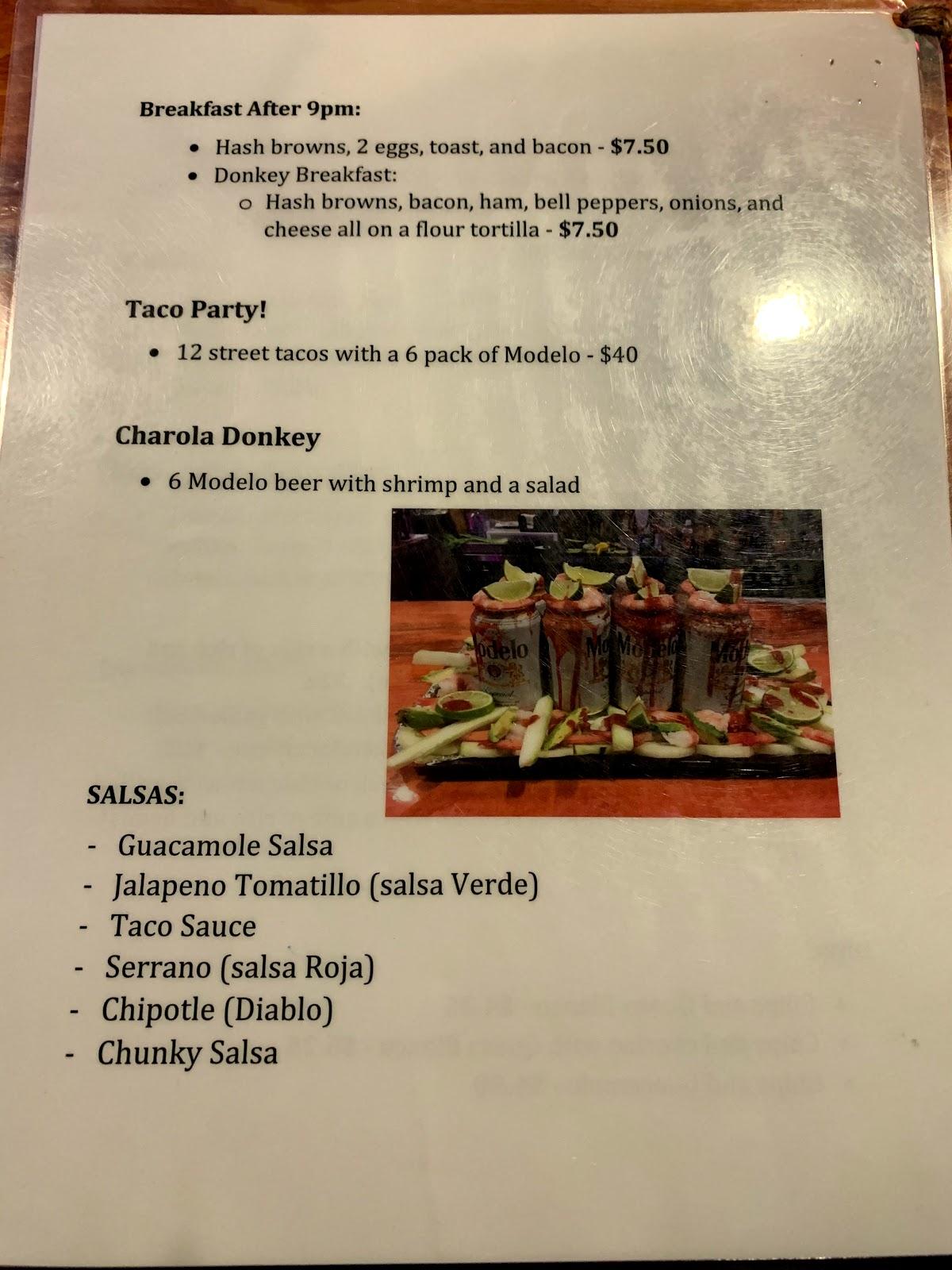 Menu at Happy Donkey pub & bar, Mason City