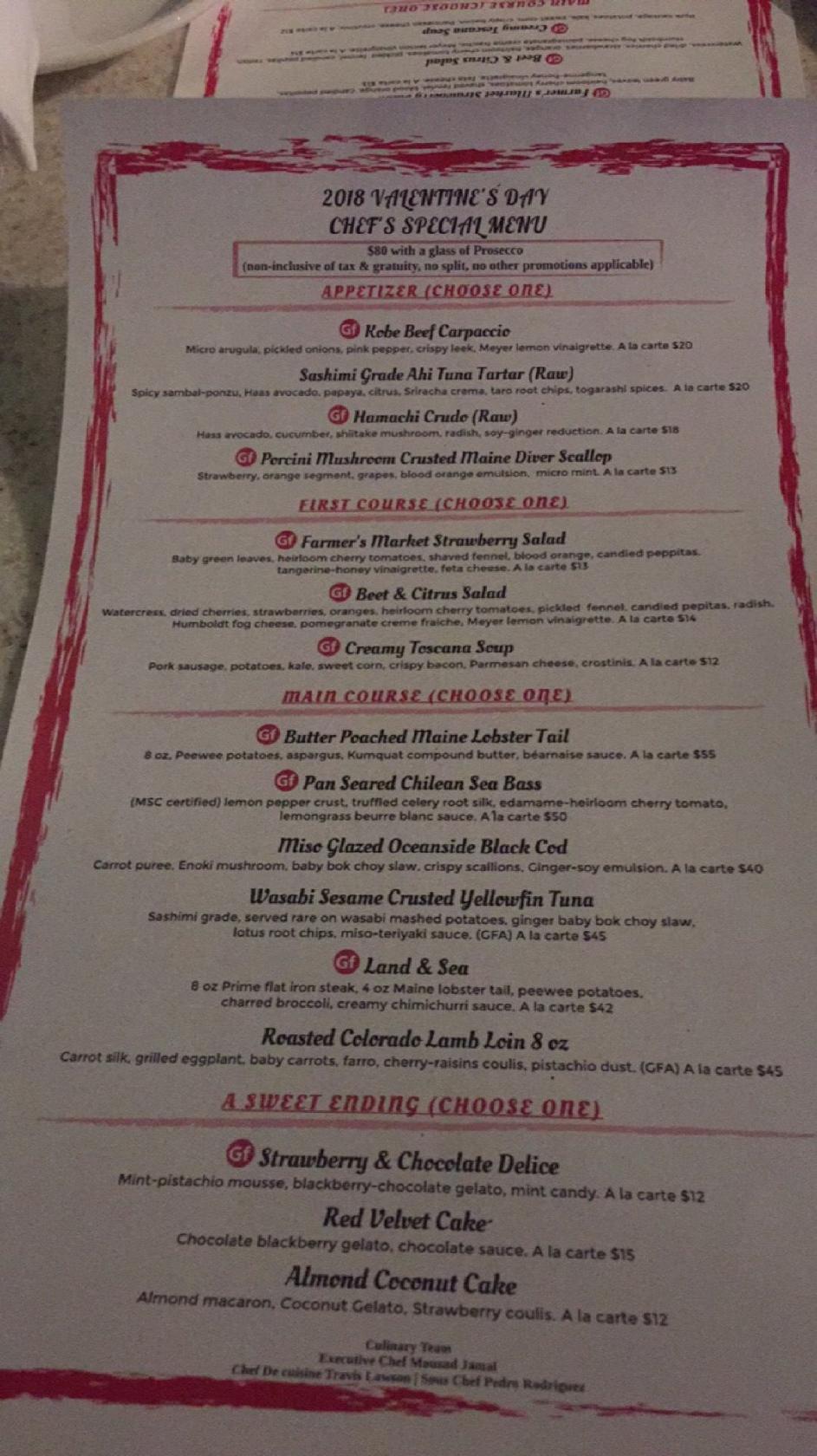 Menu at Poseidon Restaurant Del Mar, Del Mar