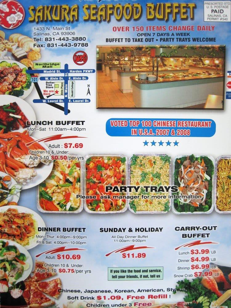 Menu at Sakura Buffet restaurant, Salinas, N Main St