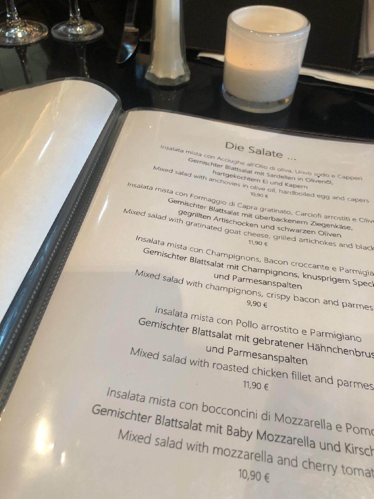 Speisekarte von Cucina delle Grazie cafe, Frankfurt am Main