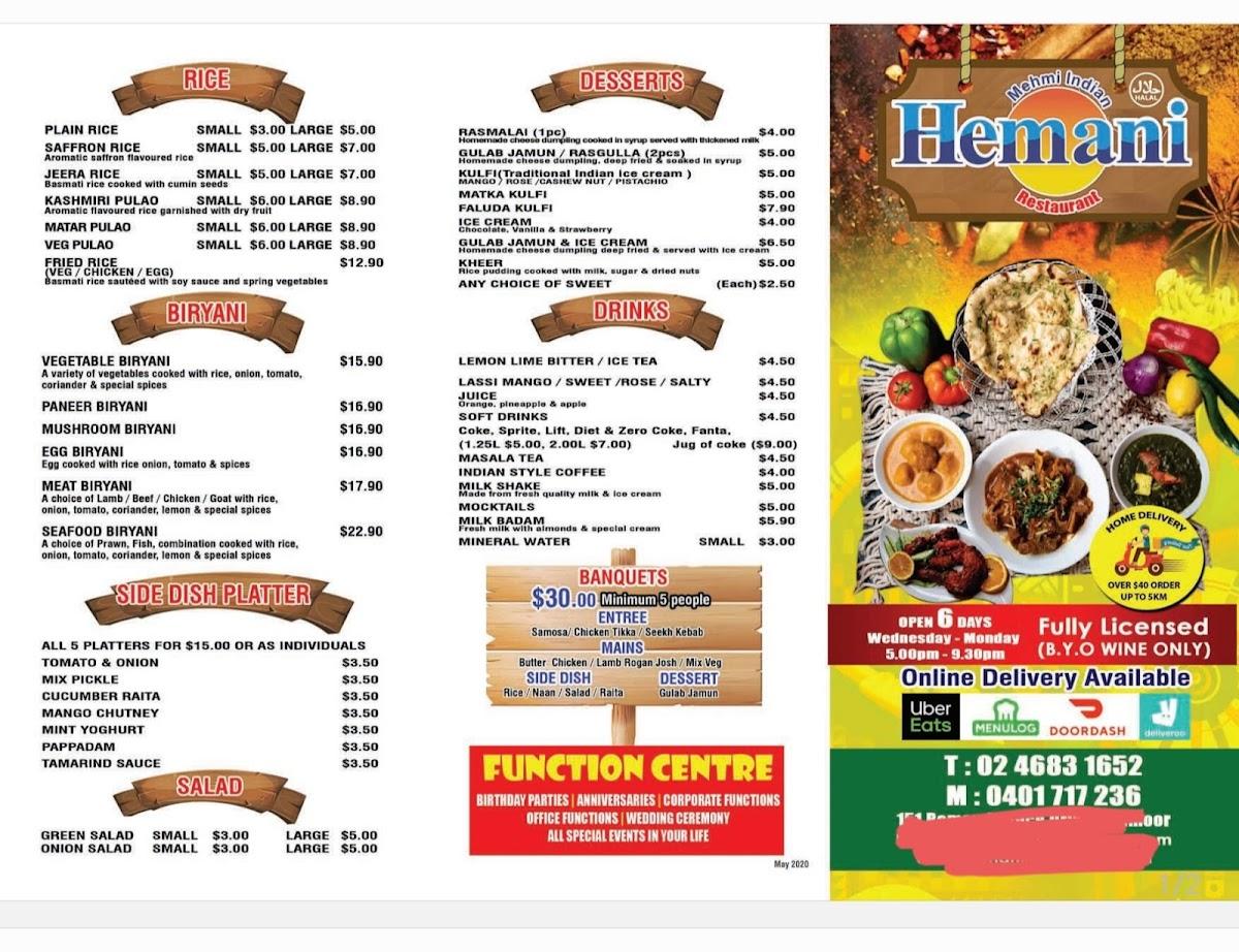 Carta de Meridian Cafe, Marulan