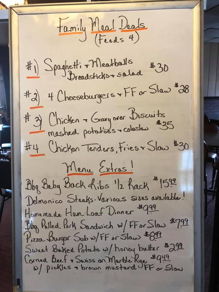 Menu at Outlook Inn Family Restaurant, East Brady