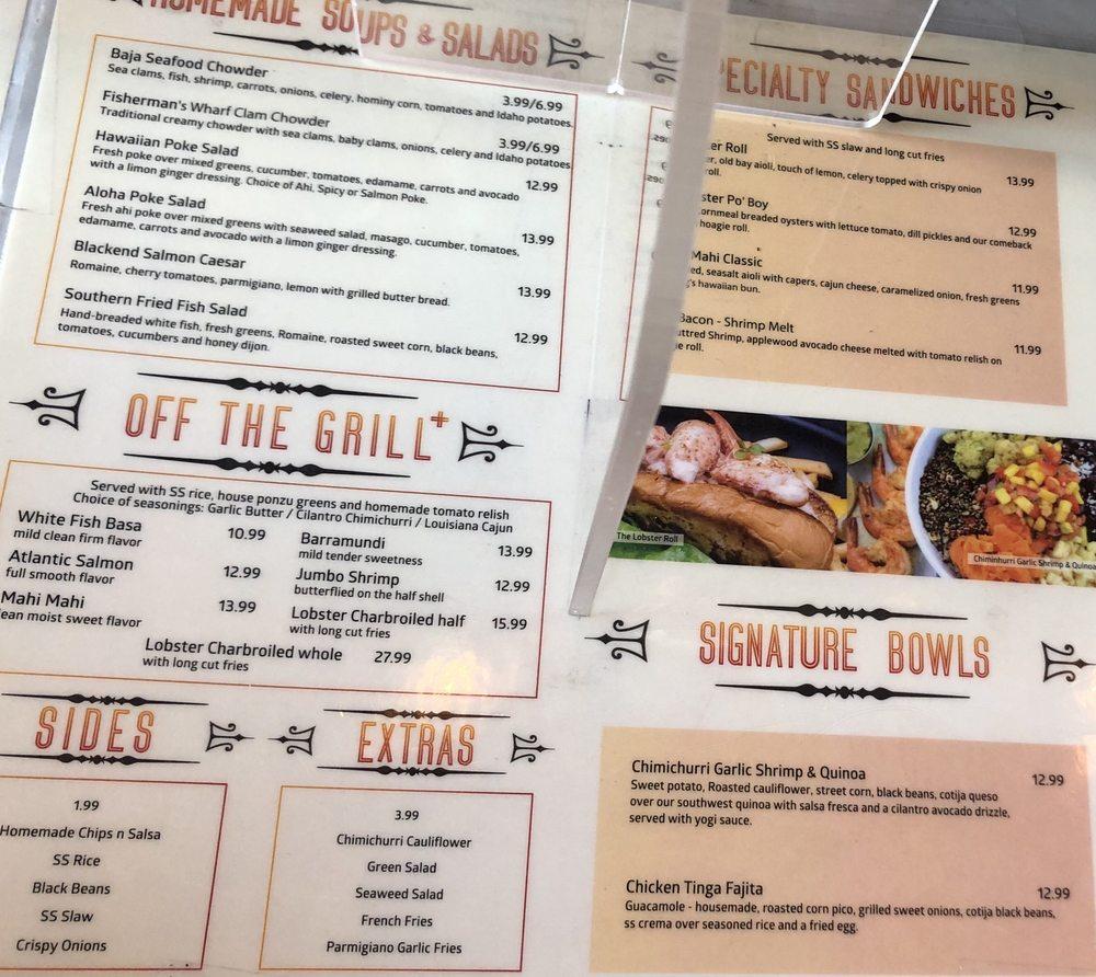 Menu at Seasurf Fish Co. restaurant, Yorba Linda
