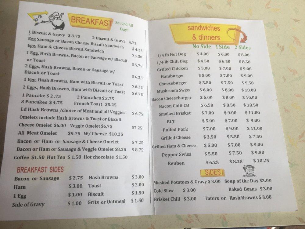 Menu at Log Cabin Cafe, Ridgedale, Ridgedale Rd
