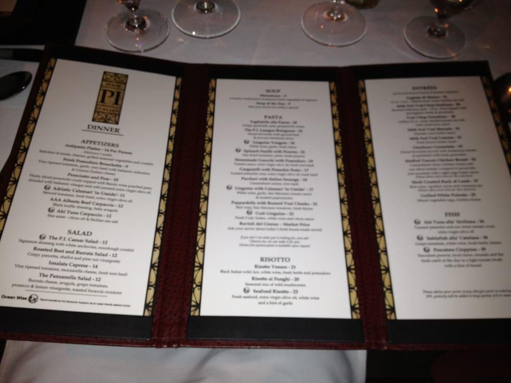 Menu at Poor Italian Ristorante pub & bar, Vancouver