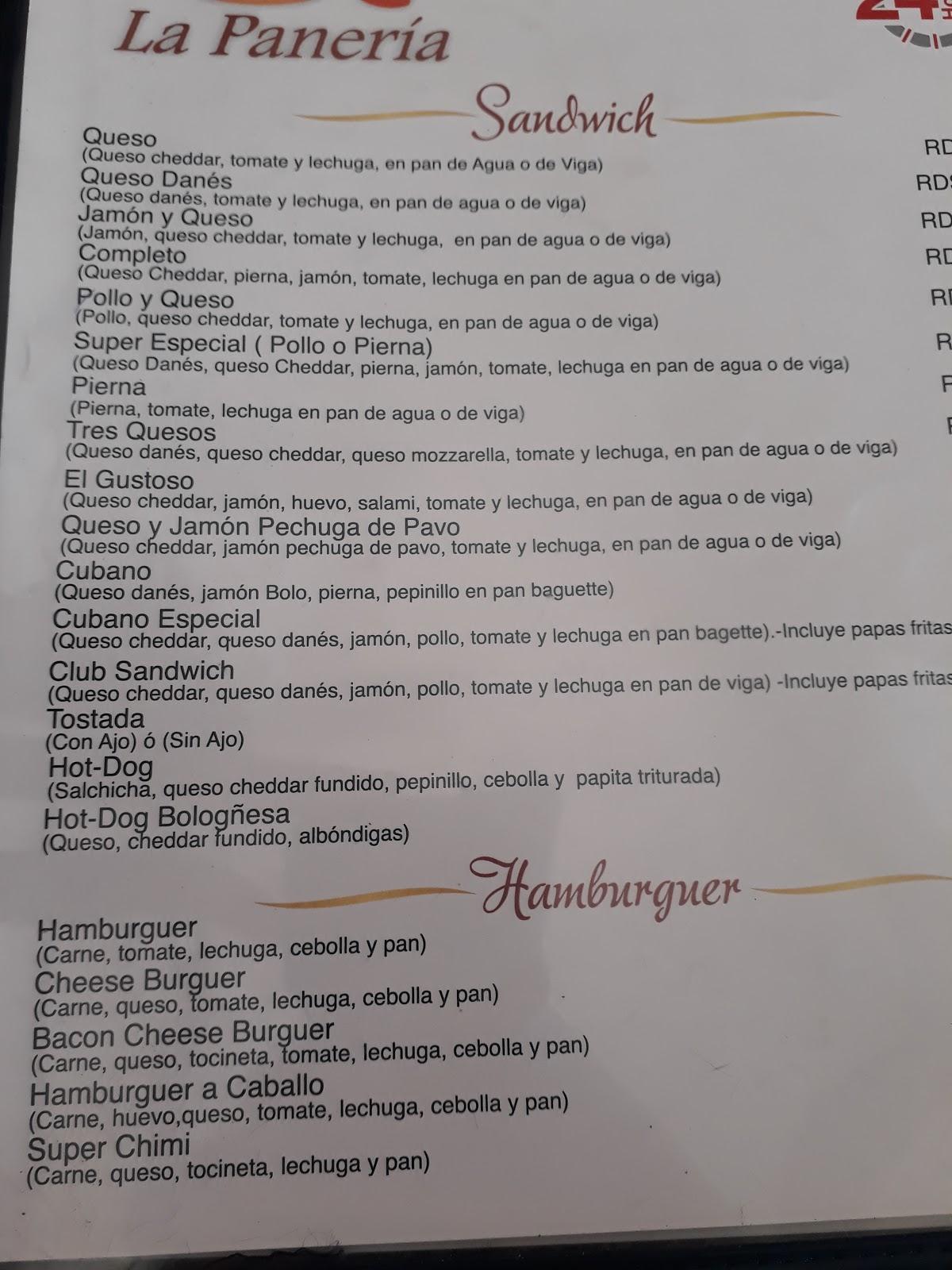 Carta de Restaurant El Caldero, Santo Domingo, C3V5+8WF