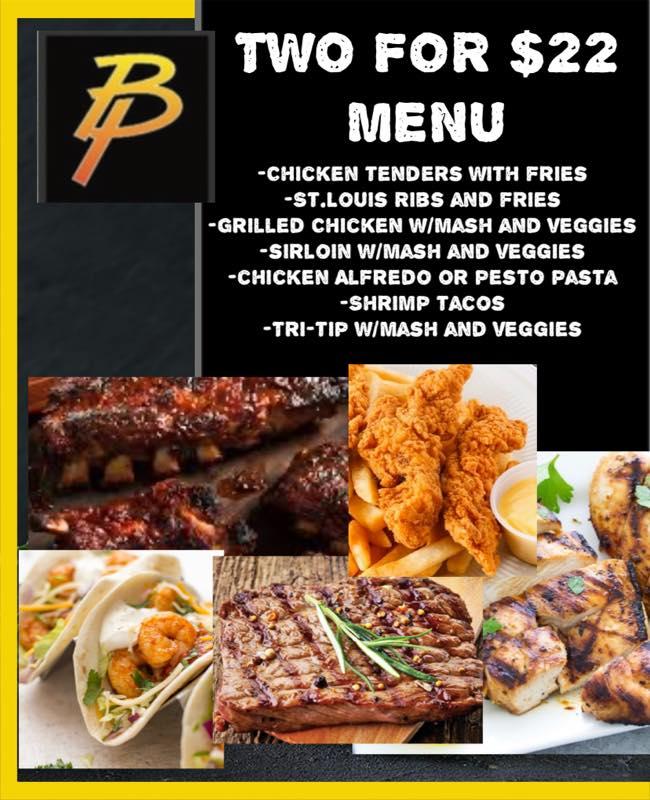 Carta de Big Papa's Steakhouse, Tehachapi