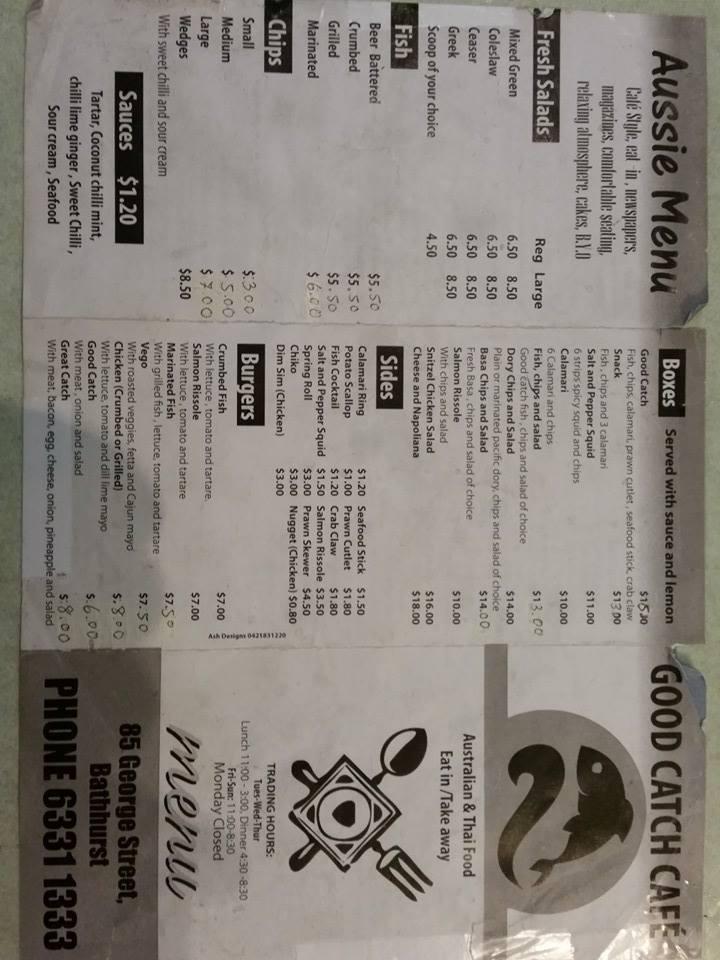 Menu at Good Catch Cafe PTY Ltd., Bathurst