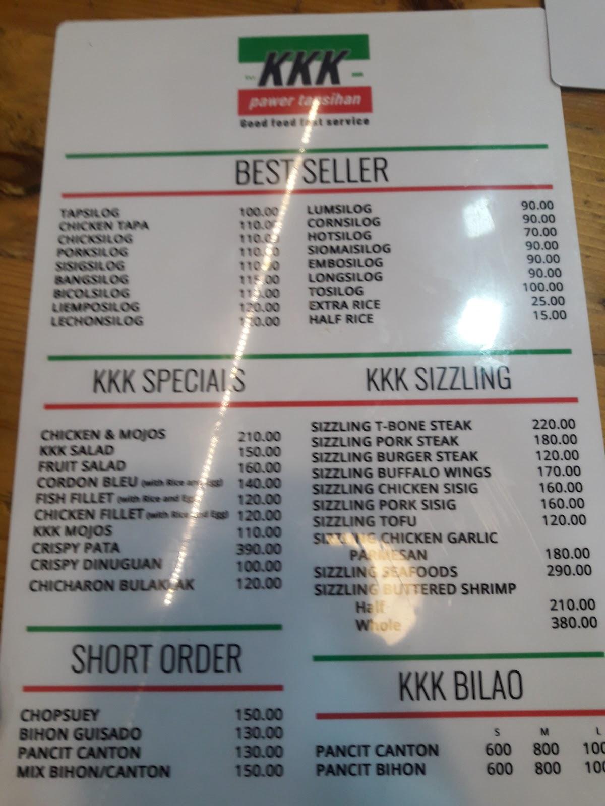 Menu at KKK Pawer Tapsihan Kaingin restaurant, Bacoor, 145 Gen ...