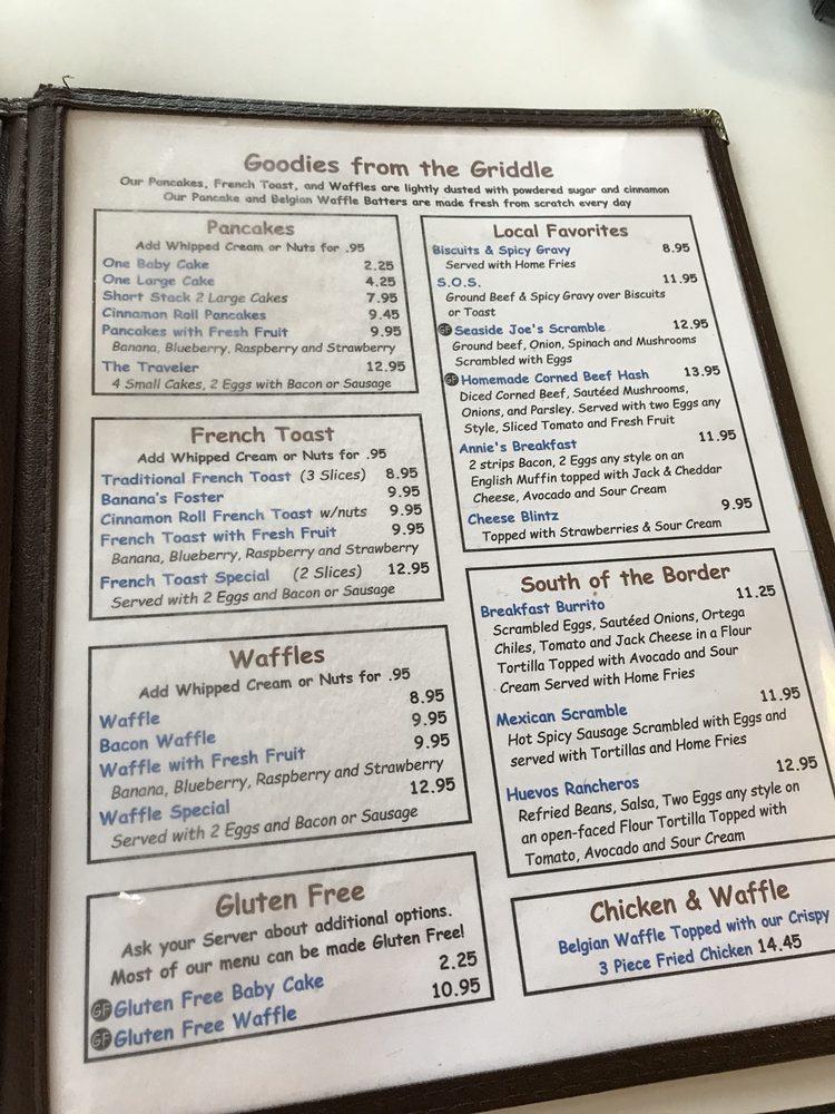 Menu at The Breakfast Club, Seaside